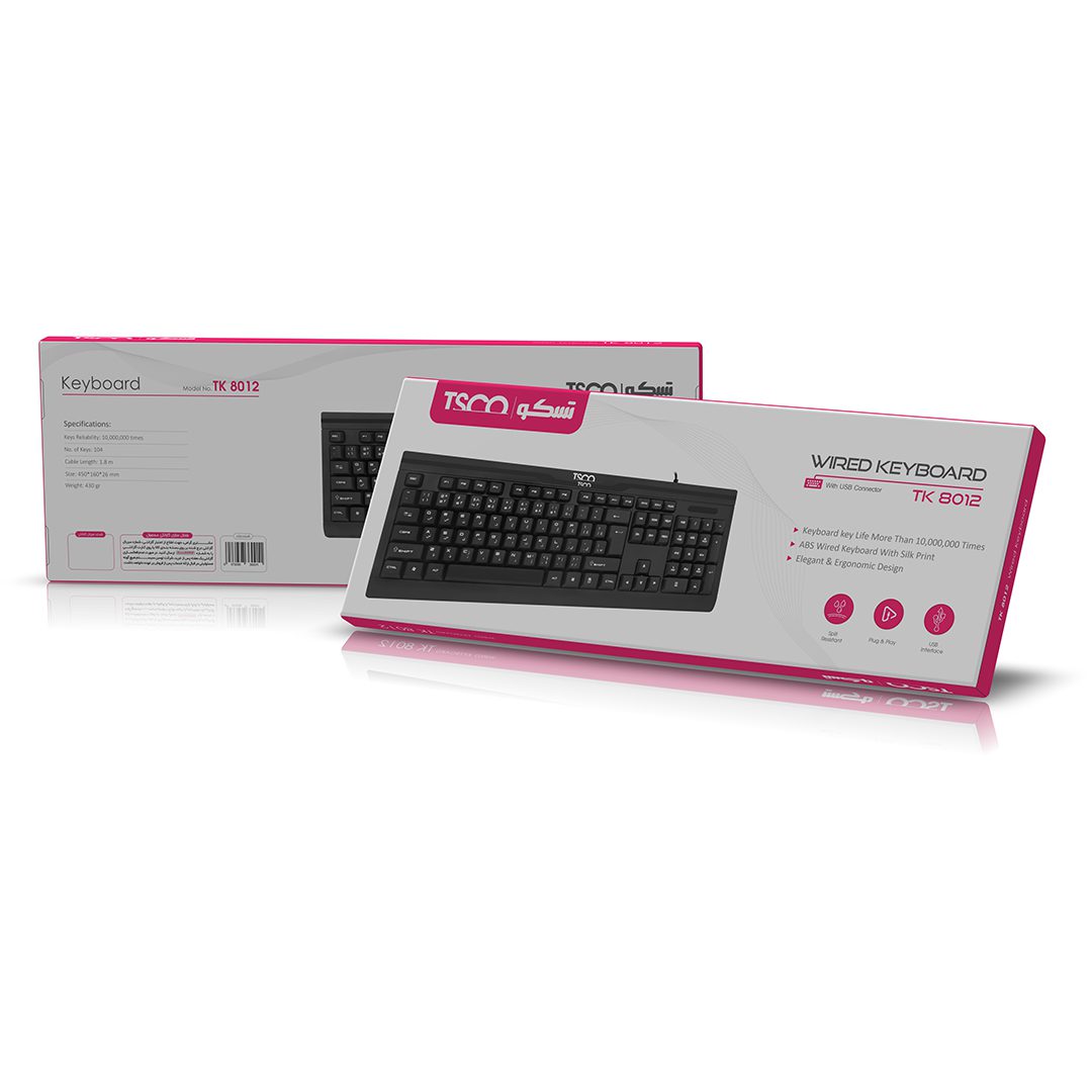 کیبورد سیم دار تسکو مدل TK8012 - فروشگاه اینترنتی ونوس رایانه